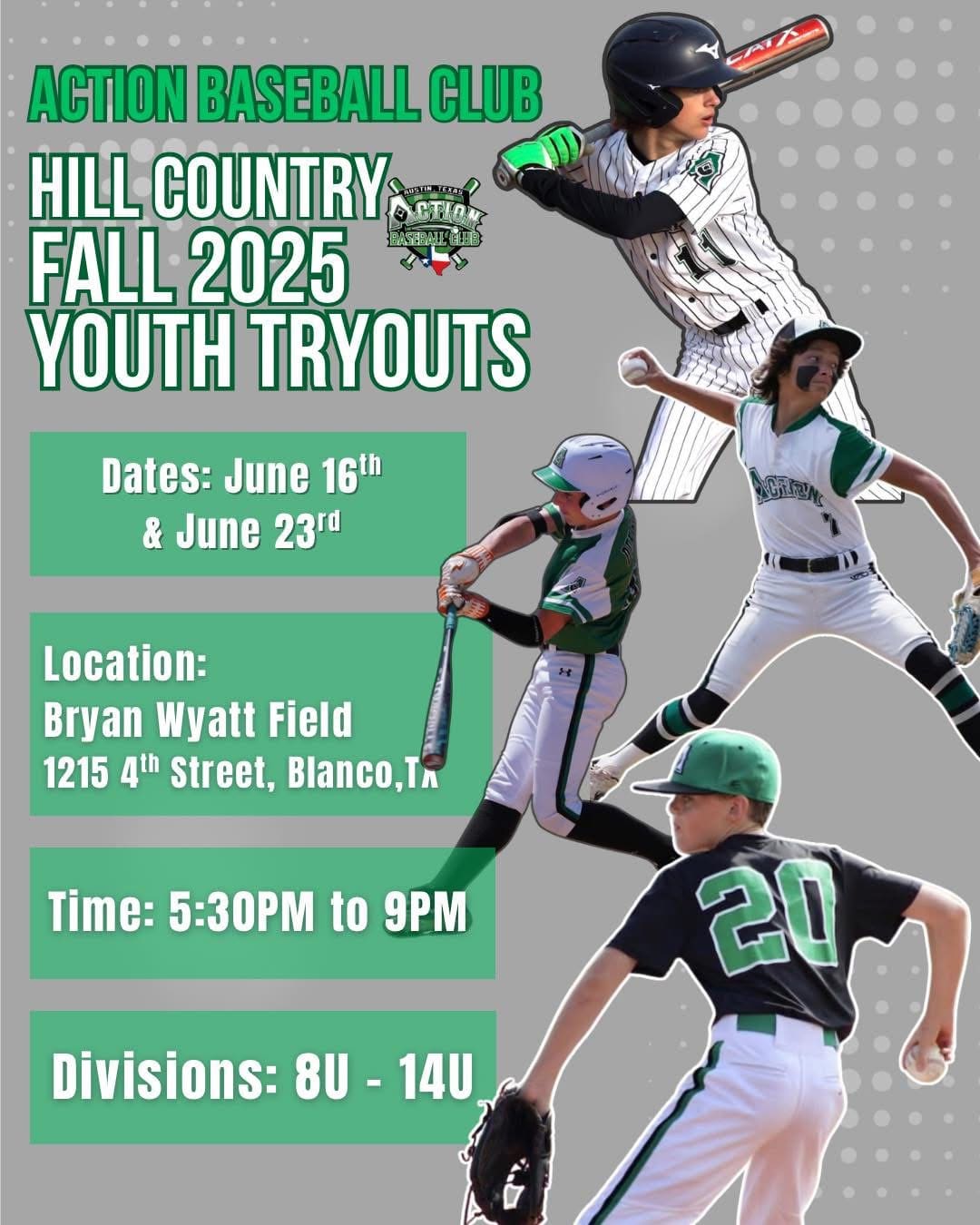 15U Kelly Summer 2025 Tournament Schedule - Action Baseball Club